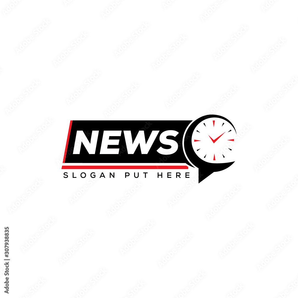 Creative and modern letter news clock or watch logo design template ...