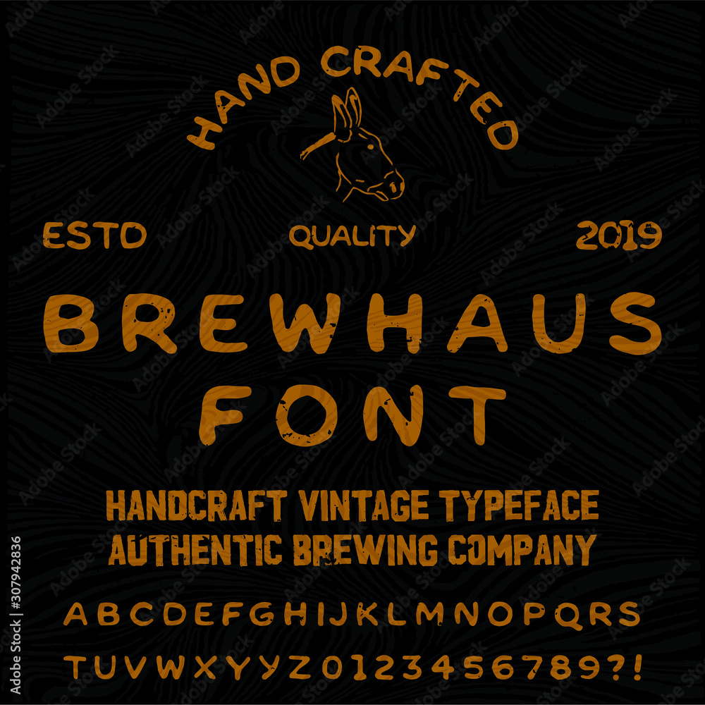 " beer " typeface. Vector hand crafted font in medieval style with ...