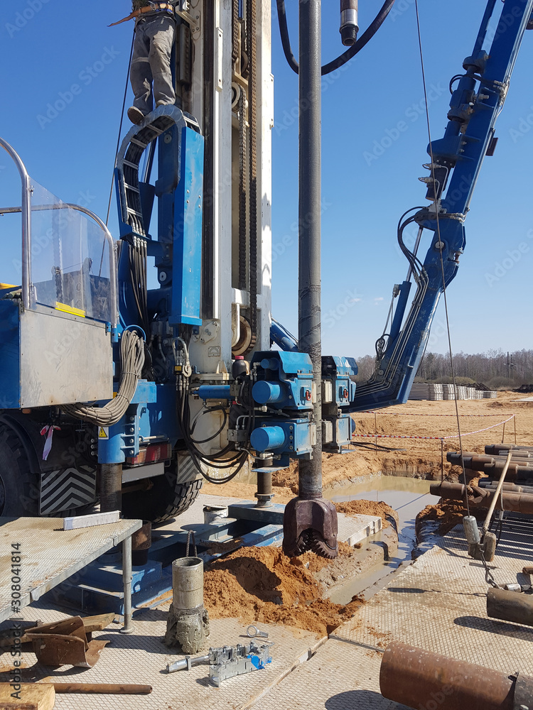 Drilling rig. Drilling deep wells. Coring. Industry. Mineral ...