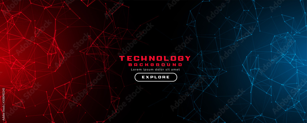 abstract technology background with red and blue lights 素材庫向量圖 | Adobe ...