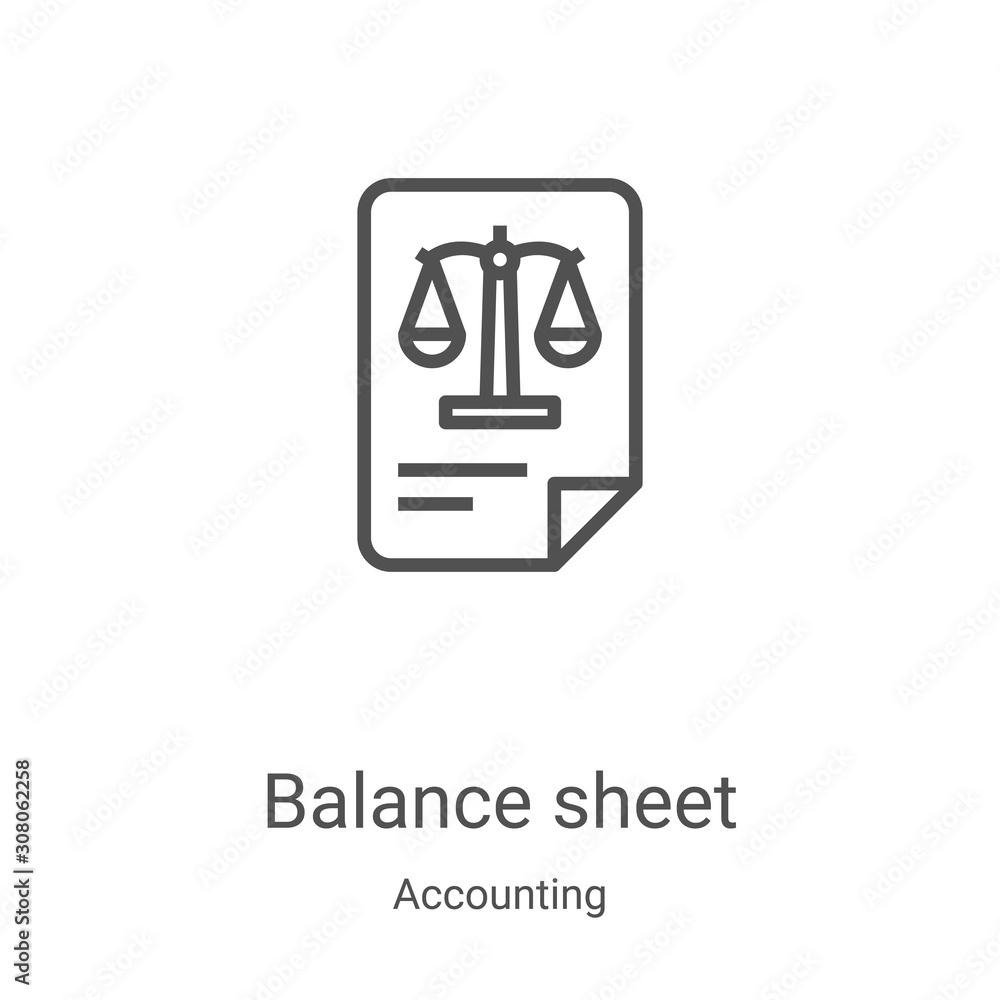 balance sheet icon vector from accounting collection. Thin line balance ...