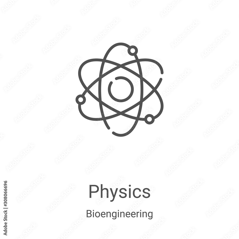 physics icon vector from bioengineering collection. Thin line physics ...