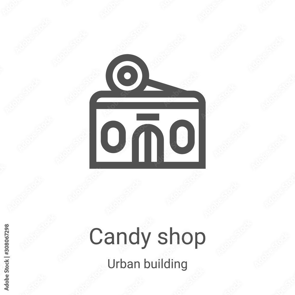 candy shop icon vector from urban building collection. Thin line candy ...