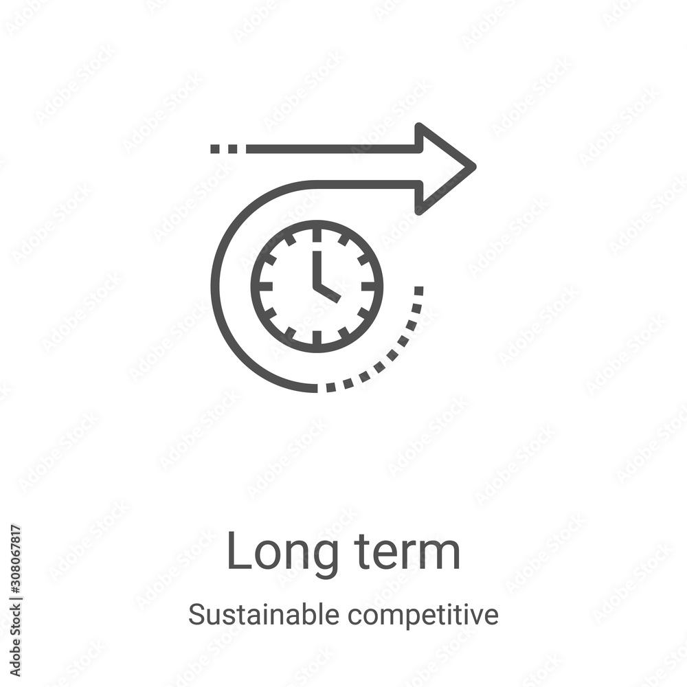 long term icon vector from sustainable competitive advantage collection ...