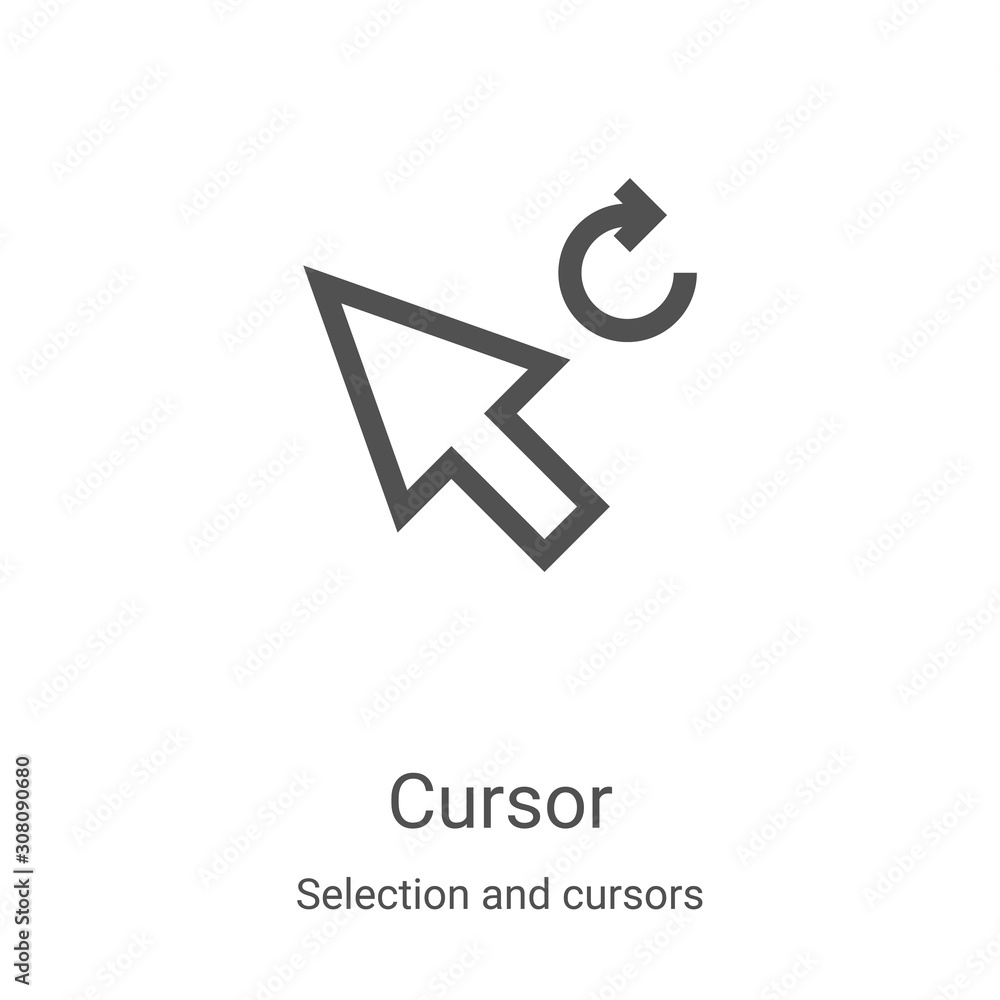 cursor icon vector from selection and cursors collection. Thin line ...