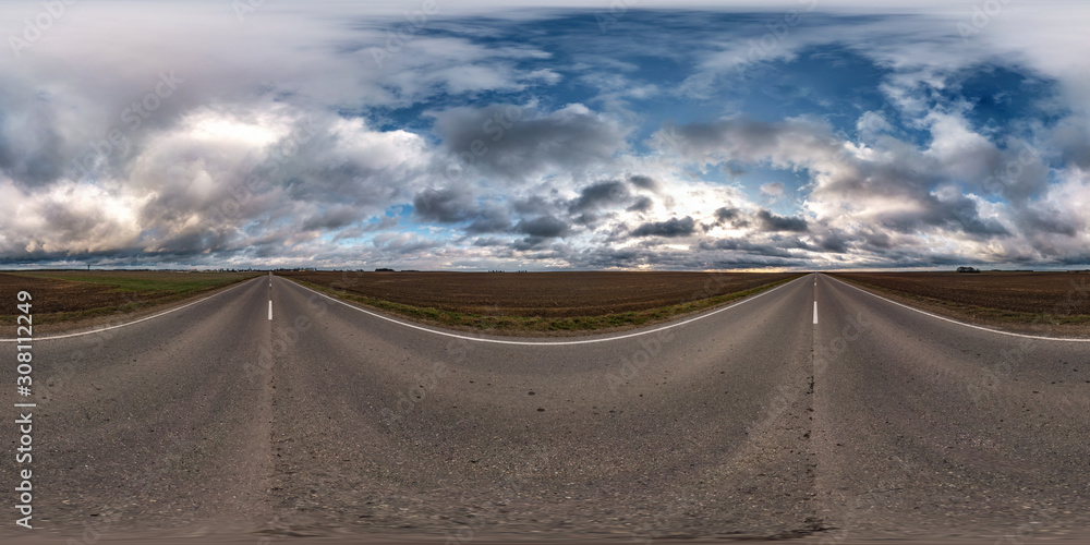 full seamless spherical hdri panorama 360 degrees angle view on asphalt ...