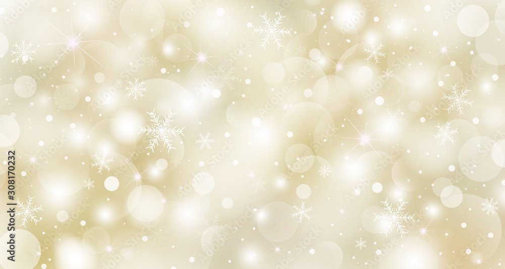 Christmas background concept design of white snowflake and bokeh light ...