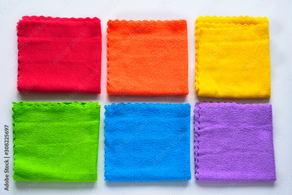 rainbow cloth patterns isolated on white background, red, orange ...