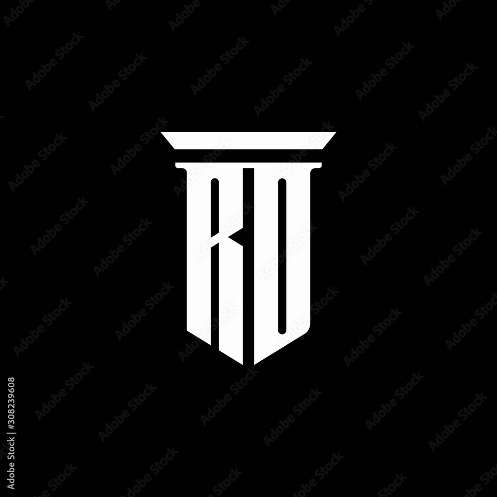 RD monogram logo with emblem style isolated on black background Stock ...