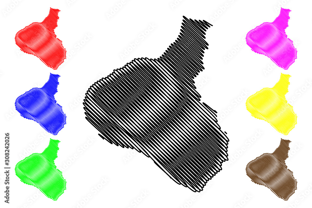 Taranaki Region (Regions of New Zealand, North Island) map vector ...