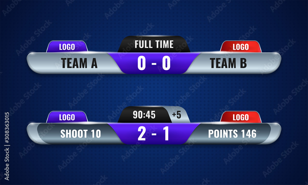 Sport competition scoreboard modern vector design for lower third ...