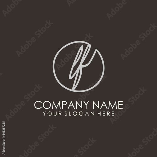 LF initials signature logo. Handwritten vector logo template connected ...