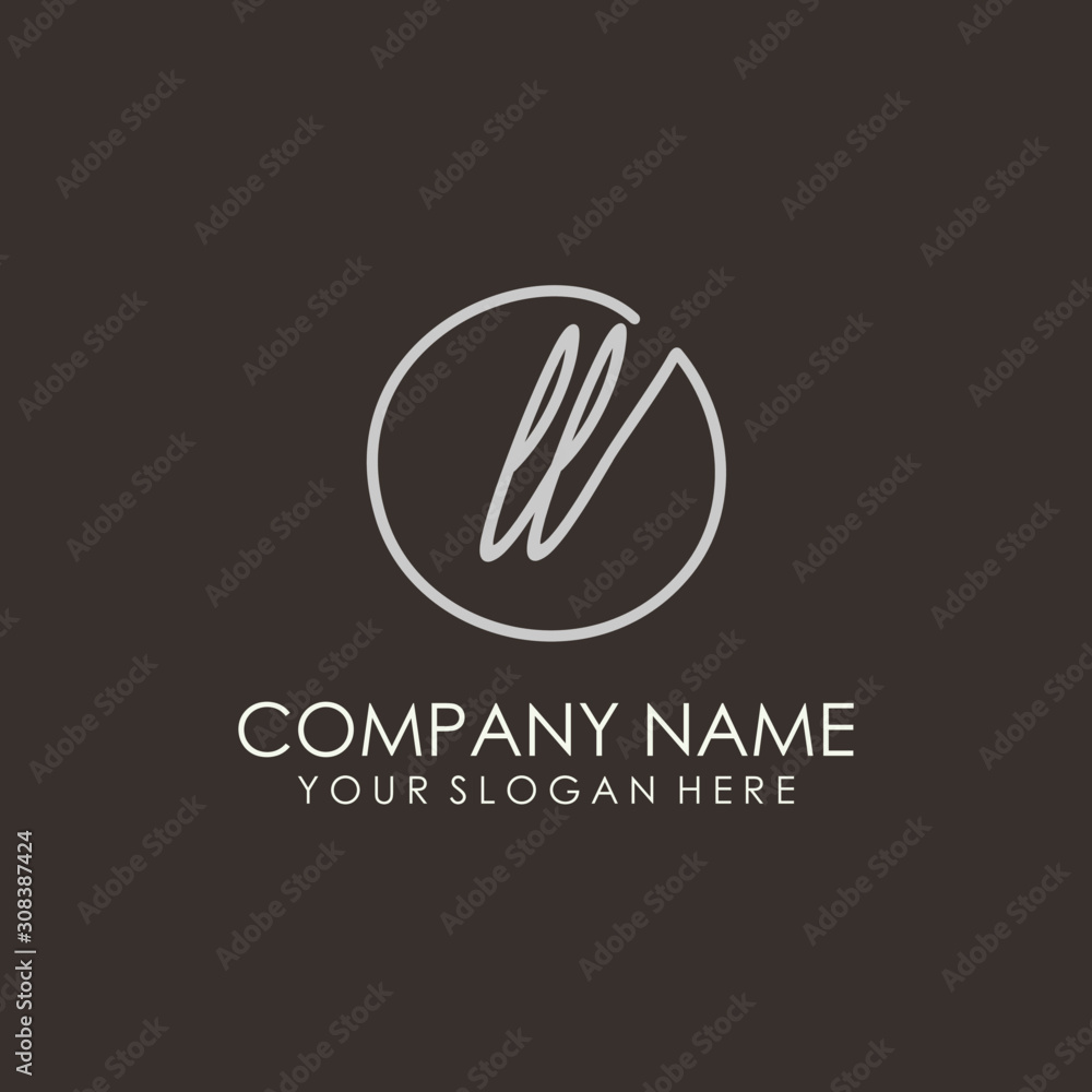 LL initials signature logo. Handwritten vector logo template connected ...