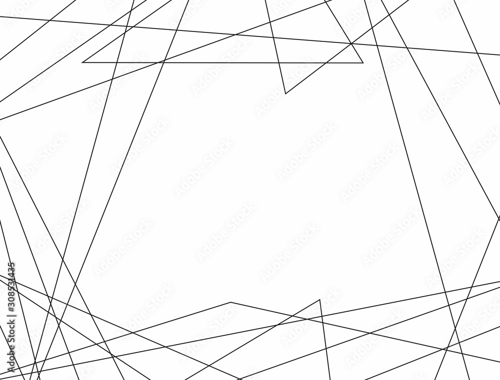 Rectangular background with borders of random thin lines. Simple vector ...