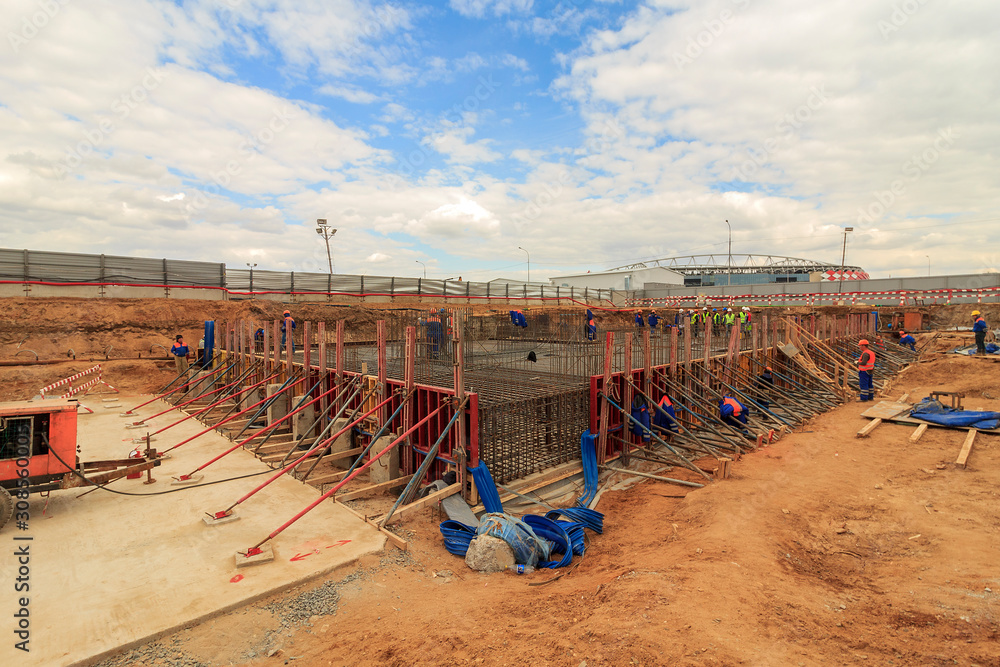 base plate. pit formation of grillage is completed. Forms formwork ...