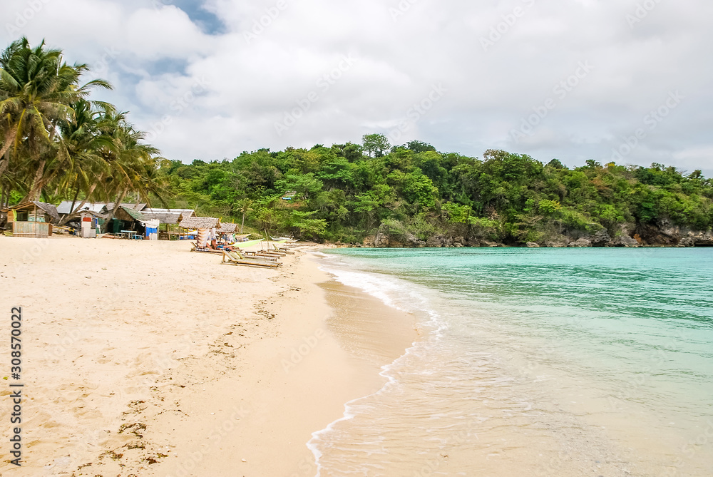 View on Balatero Cove bay fishermans village and traditional boats ...