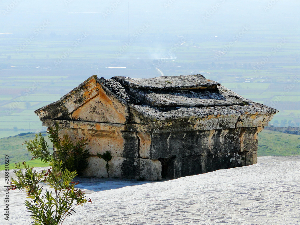 Public tombs area in the Ancient City and Ruins of Hierapolis in ...
