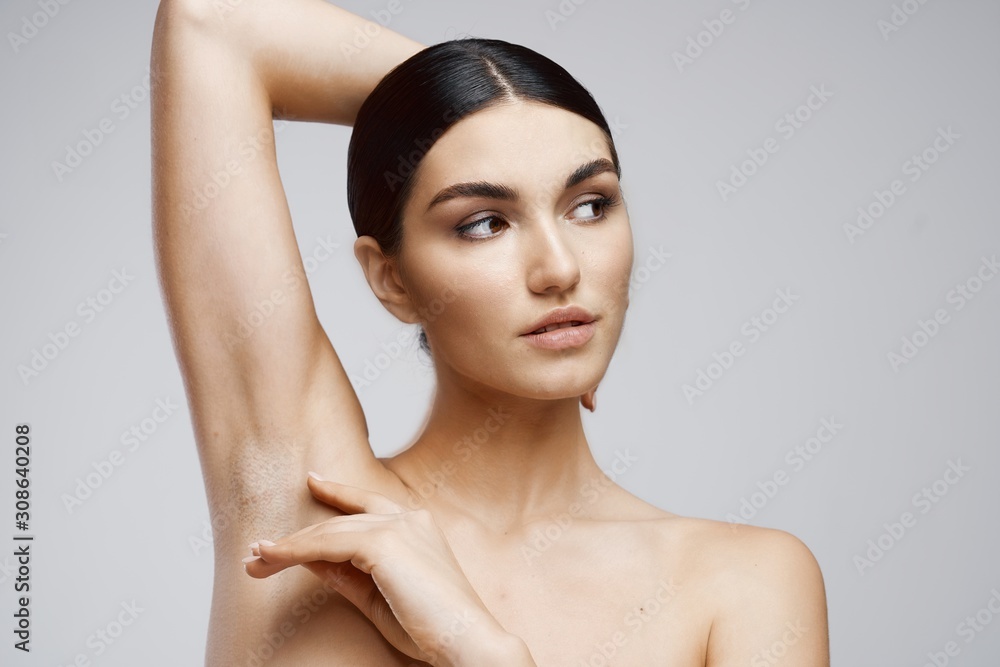 beautiful woman bare shoulders clean skin Stock Photo | Adobe Stock