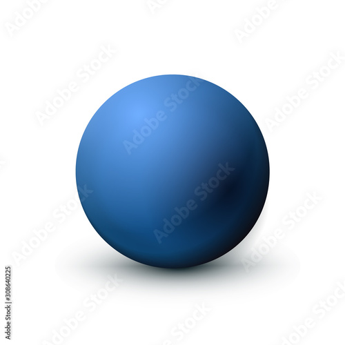 Blue sphere, ball fashionable classic blue color. Matt mock up of clean ...