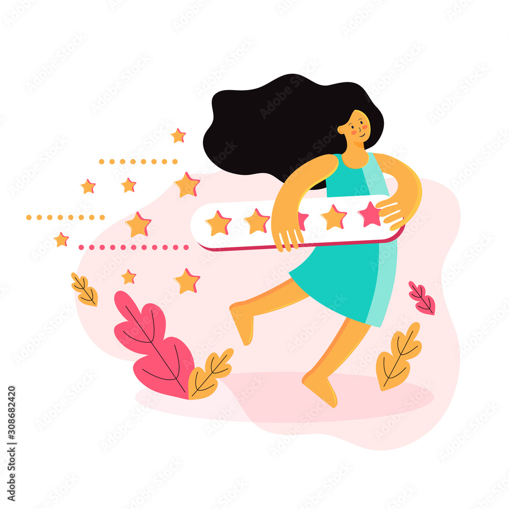 Stockvektorbilden Customer feedback, client review. Social media ...