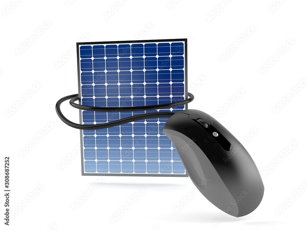 Photovoltaic panel with computer mouse Stock Illustration | Adobe Stock