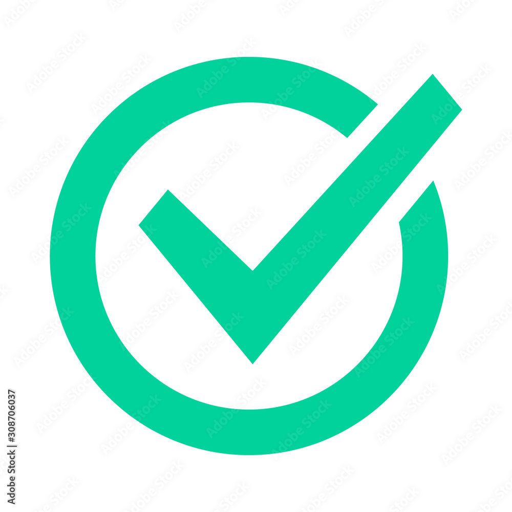 Check mark sign. Checklist green marking logo, check web pictogram ...