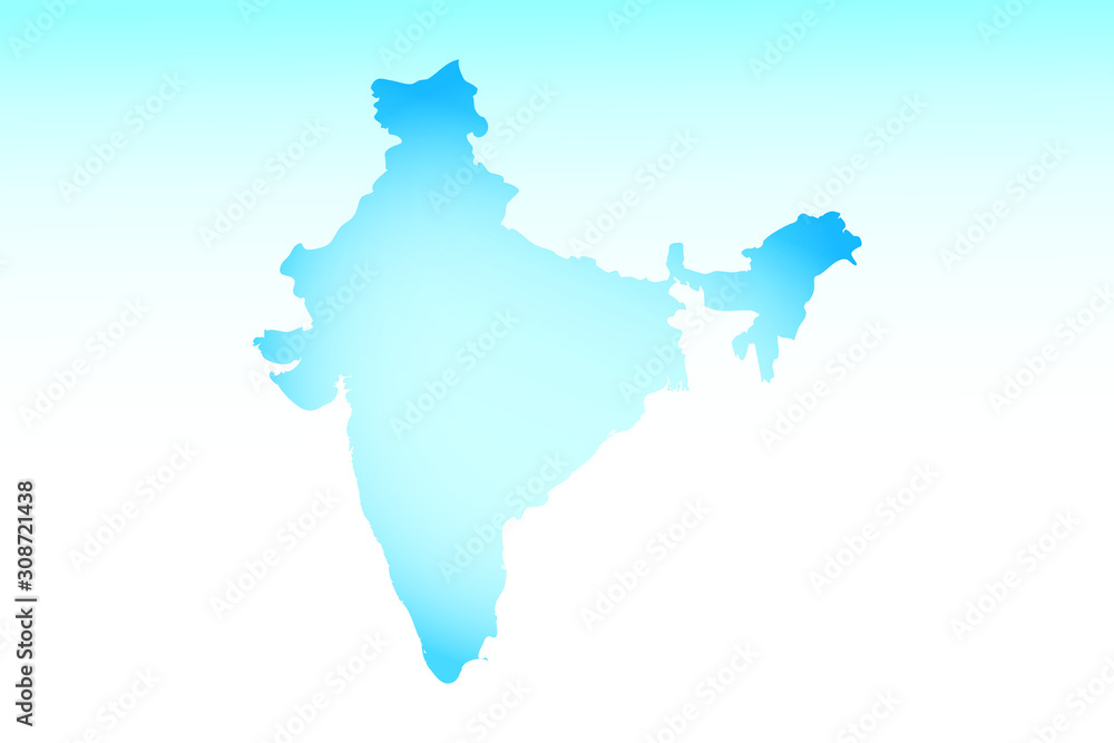 Blue India map ice with dark and light effect vector on light ...