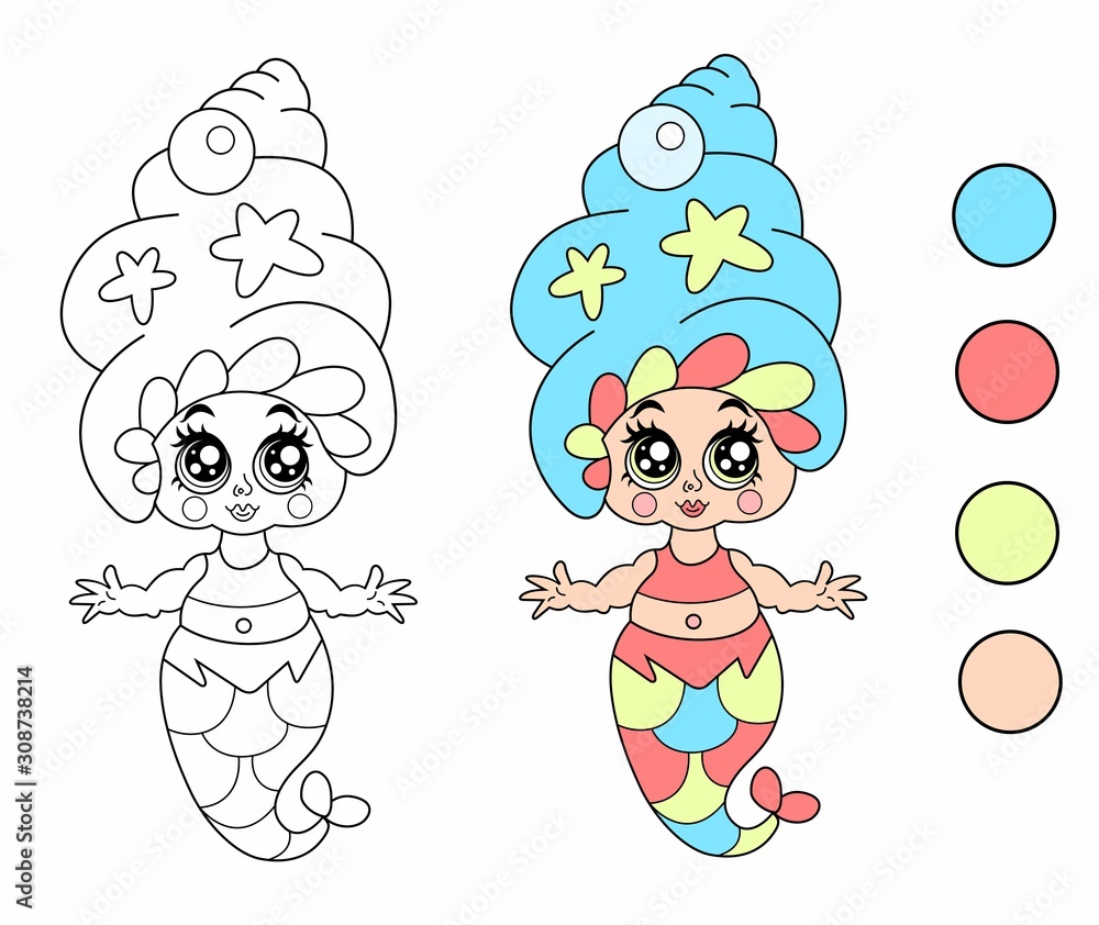 Coloring for children. Preschool activity, educational game: draw as an ...