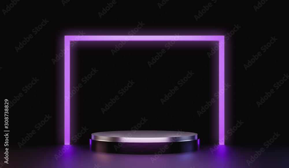 Modern plate pedestal of neon light platform display with luxury stand ...