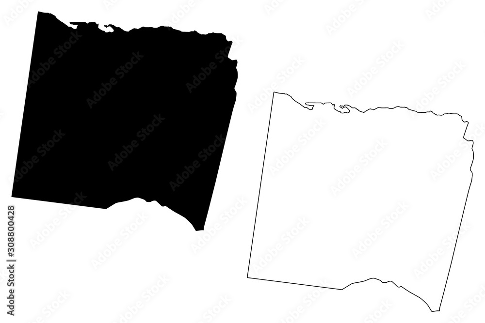 Trelawny Parish (Parishes of Jamaica, Cornwall County) map vector ...