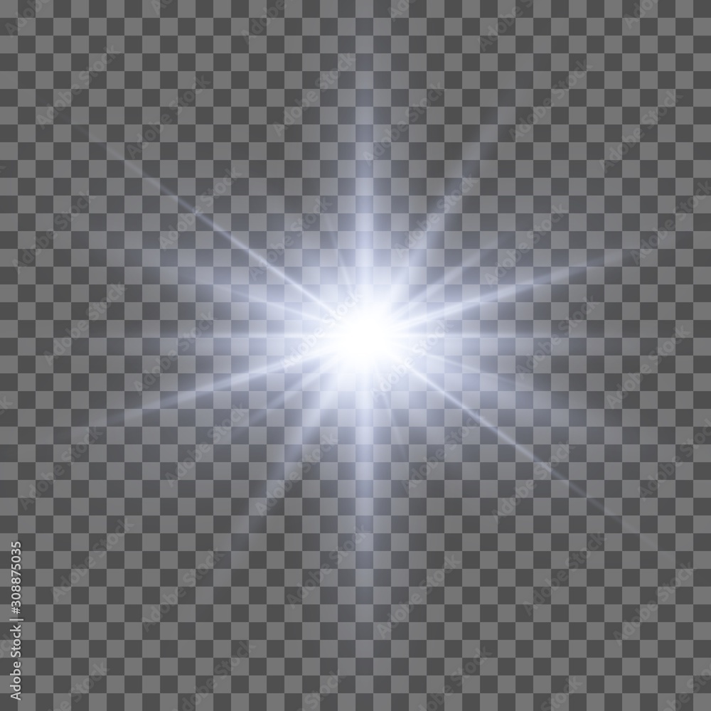 Light bright flash effect. Bright glow illustration for perfect effect with sparkles. Star burst ...