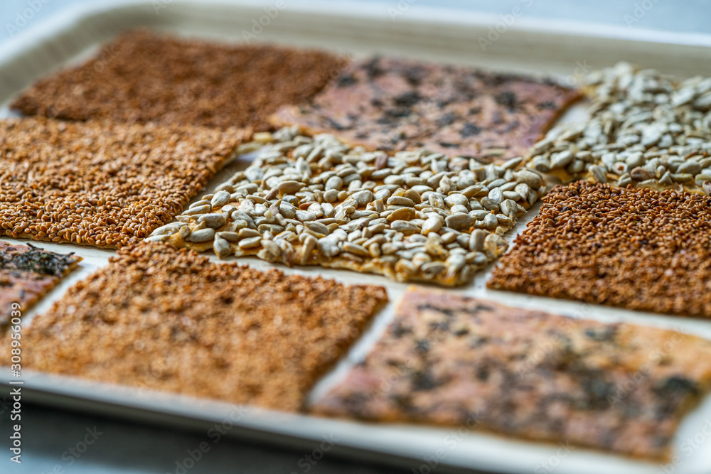 Turkish Homemade Snacks Biscuit with Sunflower Seeds, Sesame and Dill ...