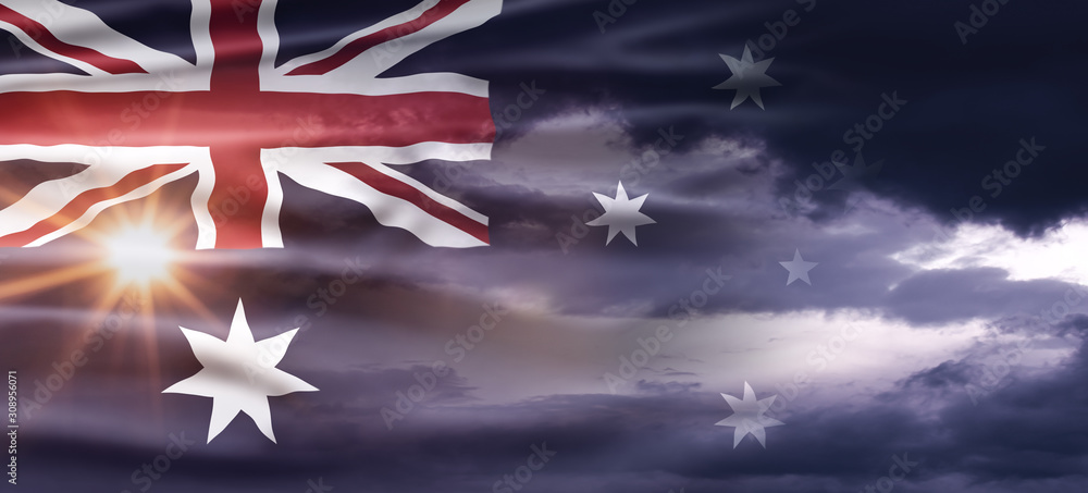 Australia National Day. Australian Flag with stripes and national ...