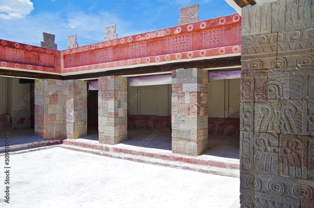 Popular tourist destination ancient Aztec city ruins of the pyramids of ...