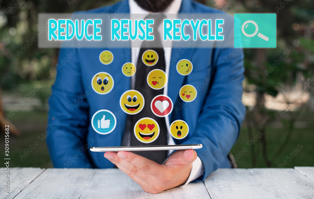Handwriting text Reduce Reuse Recycle. Conceptual photo ...