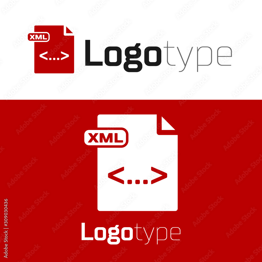 Red XML file document. Download xml button icon isolated on white ... Red XML file document. Download xml button icon isolated on white ...