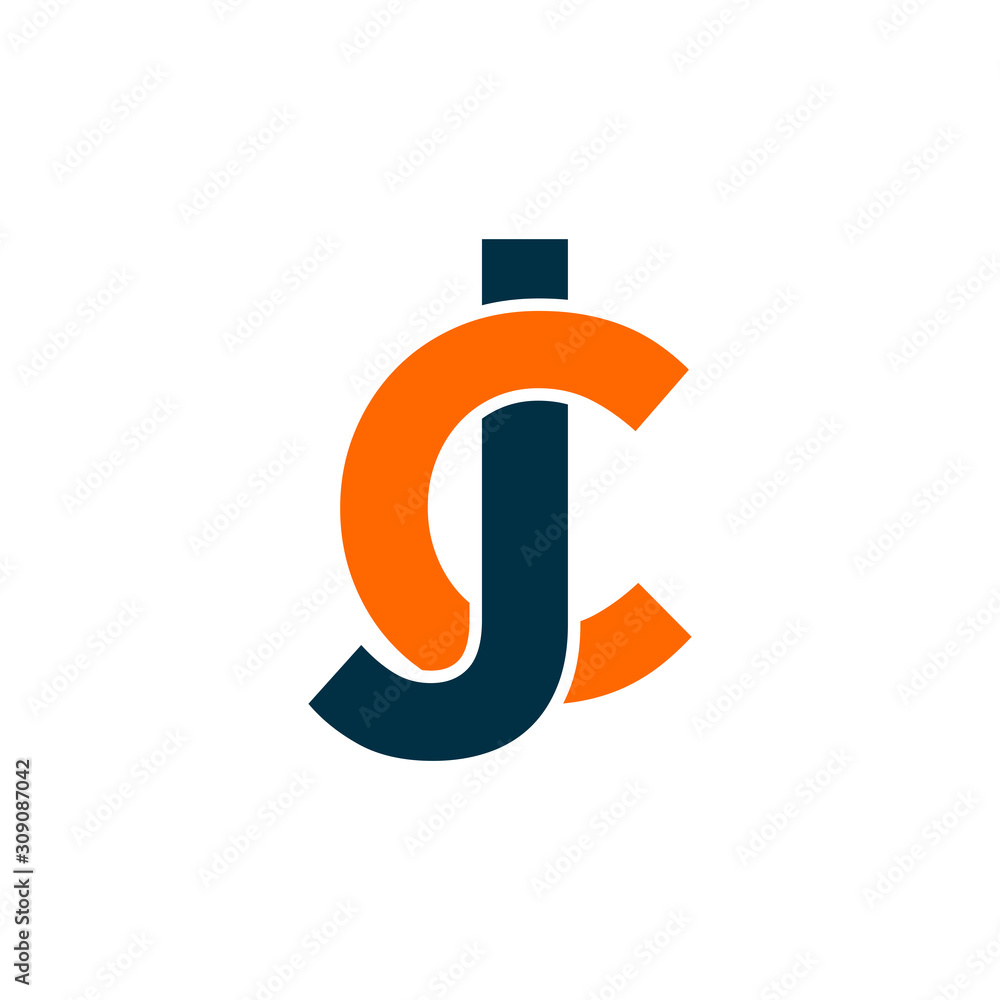 JC Initial Logo design Monogram Isolated on white background Stock ...