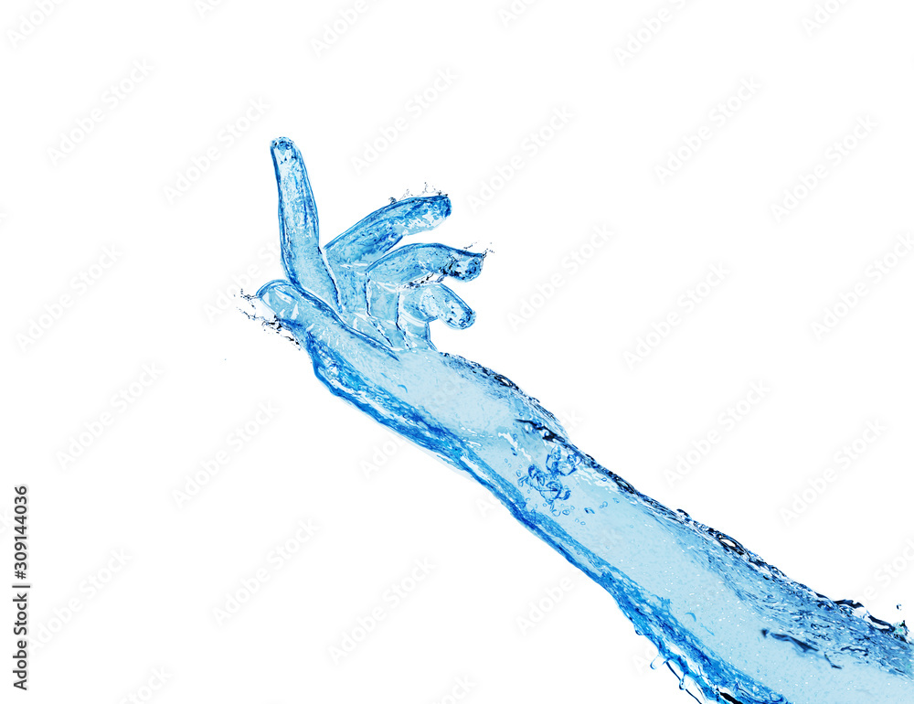 Giving hand gesture, skin made of water fluid Stock Illustration ...