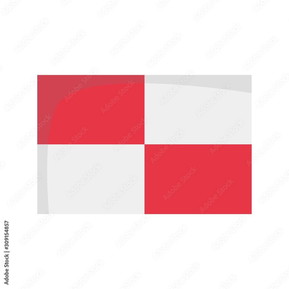 Maritime flag to represent the letter U isolated on white background ...