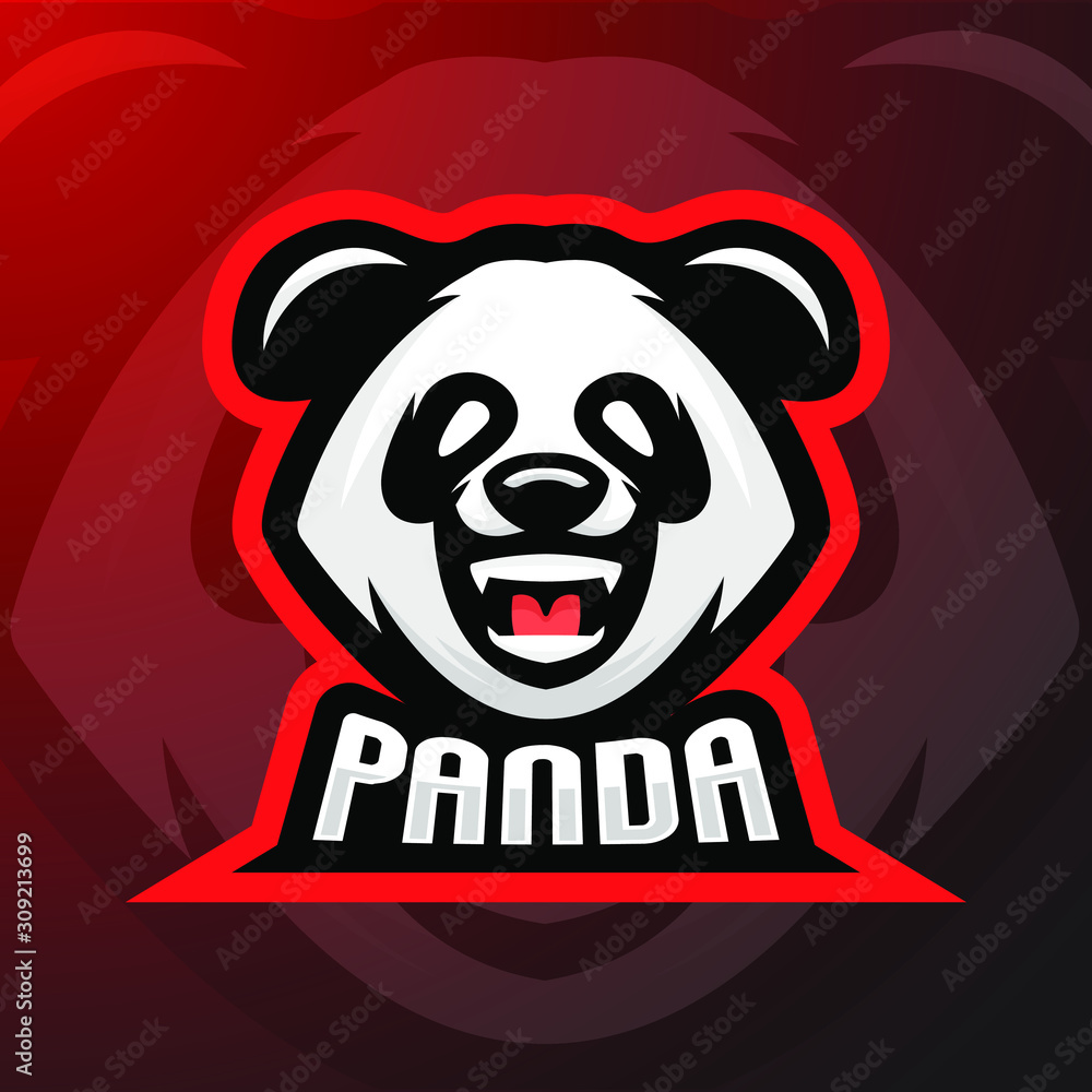 Vector de Stock stock vector cute panda mascot logo illustration. logo ...