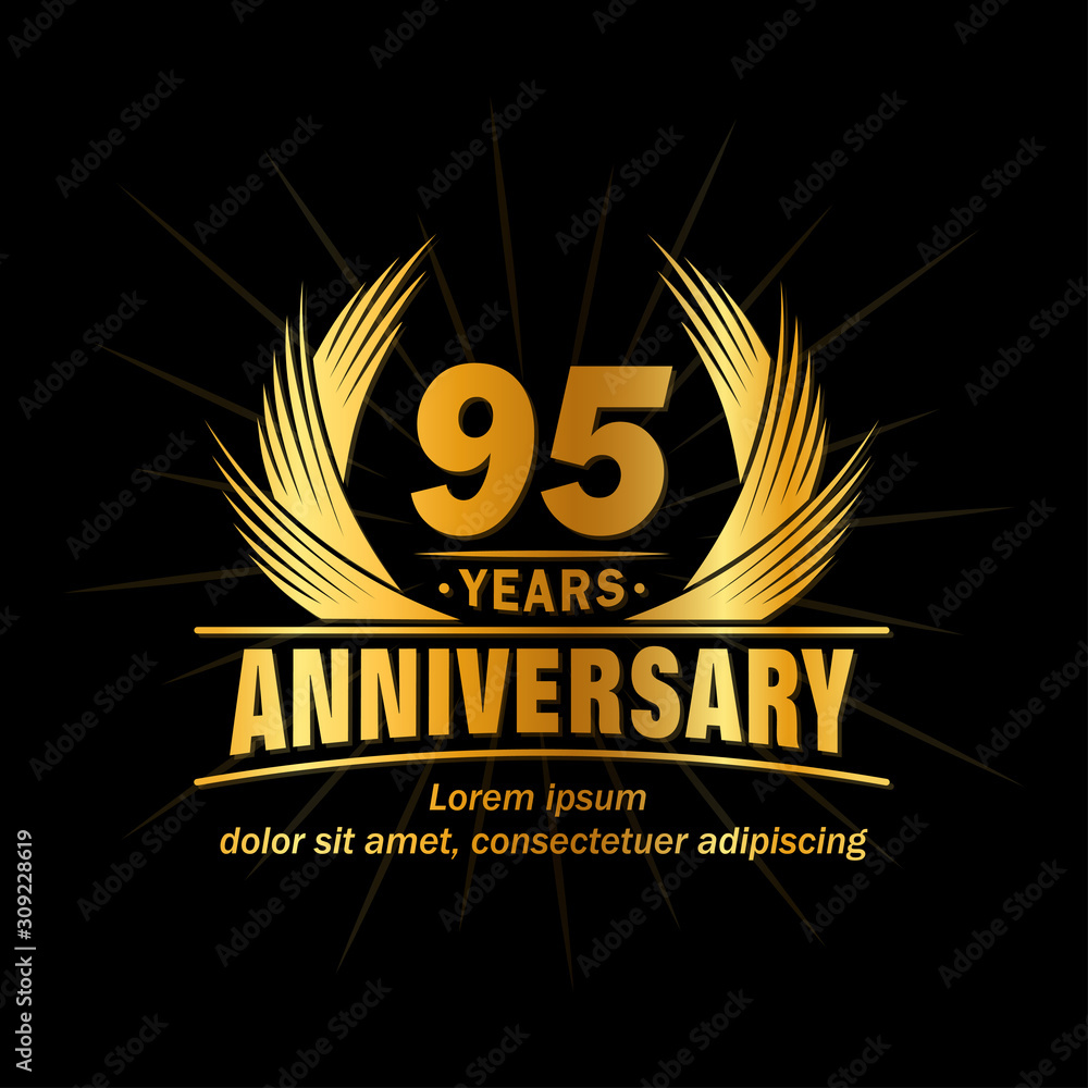 95 years logo design template. 95th anniversary vector and illustration ...