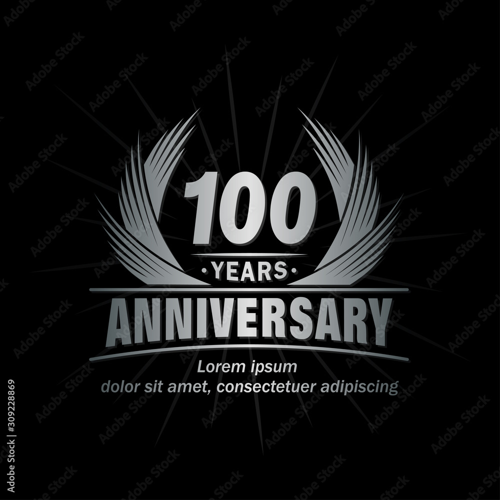 100 years logo design template. 100th anniversary vector and ...