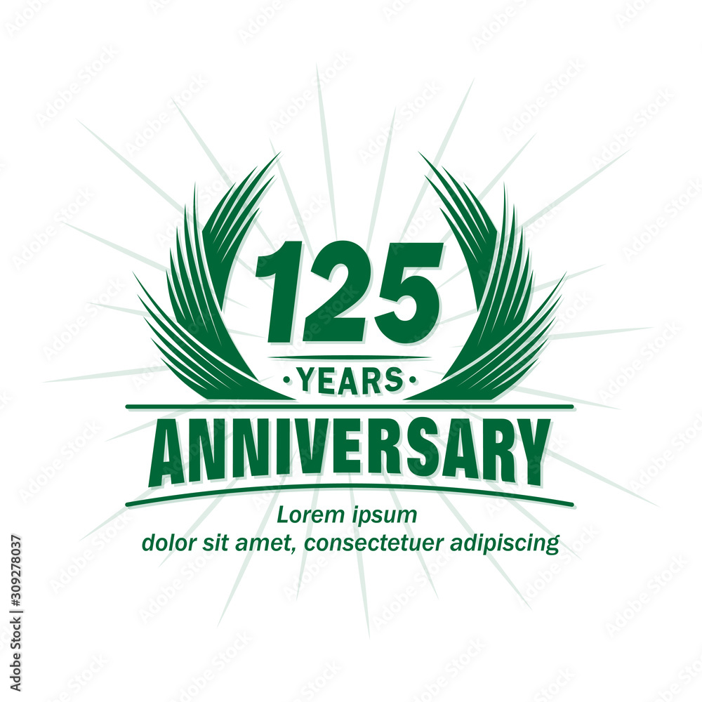 125 years logo design template. 125th anniversary vector and ...