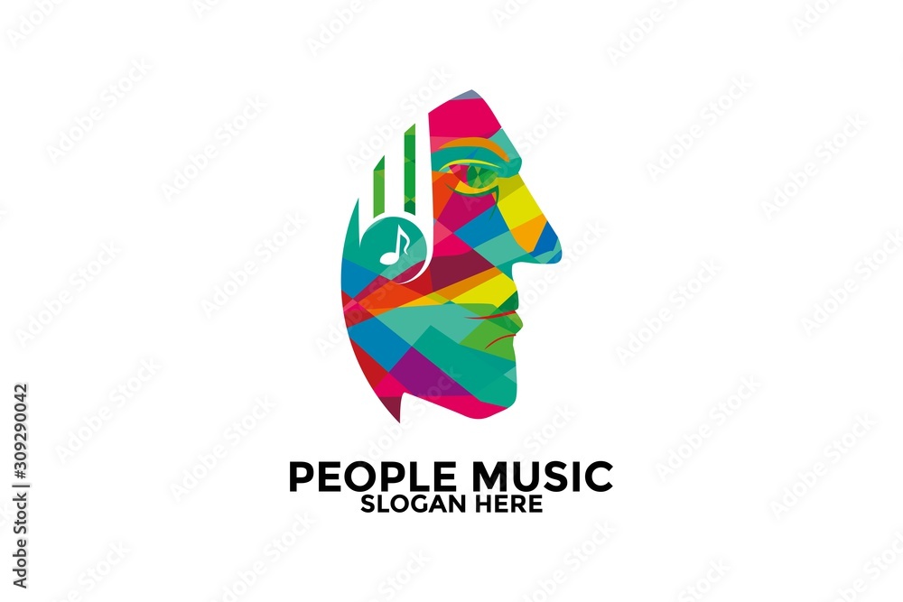 Colorful People Music logo vector, DJ Logo Design Template Stock Vector ...
