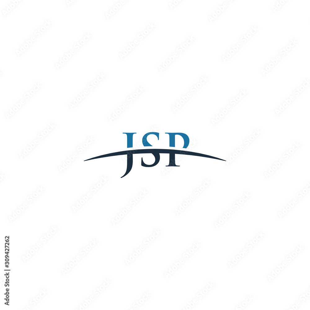 Initial letter JSP, overlapping movement swoosh horizon logo company ...
