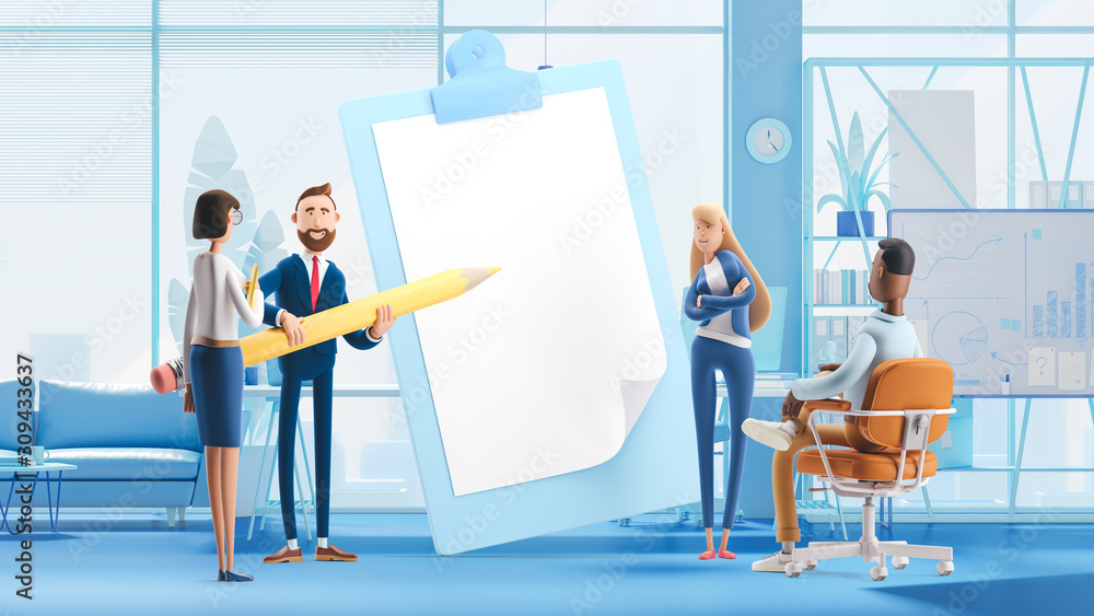 To do list concept. Completion tasks. 3d illustration. Cartoon ...
