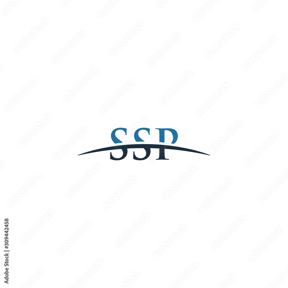 Initial letter SSP, overlapping movement swoosh horizon logo company ...