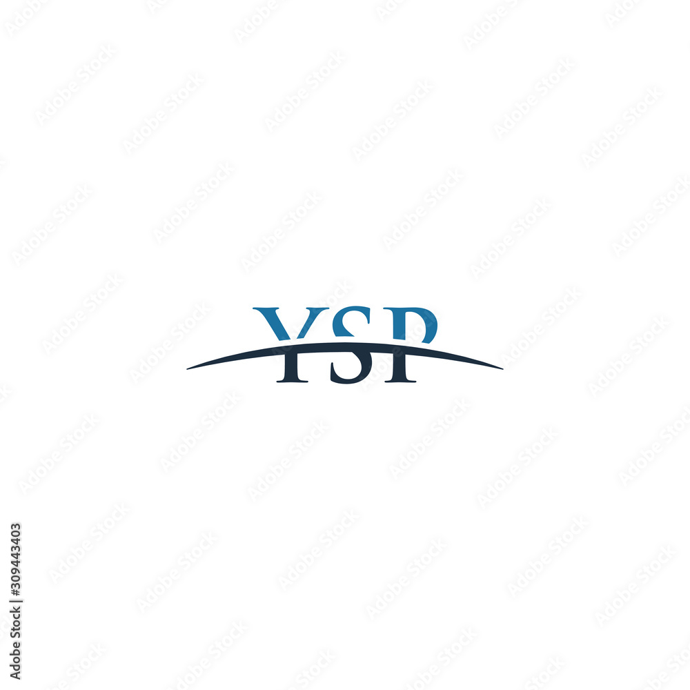 Initial letter YSP, overlapping movement swoosh horizon logo company ...
