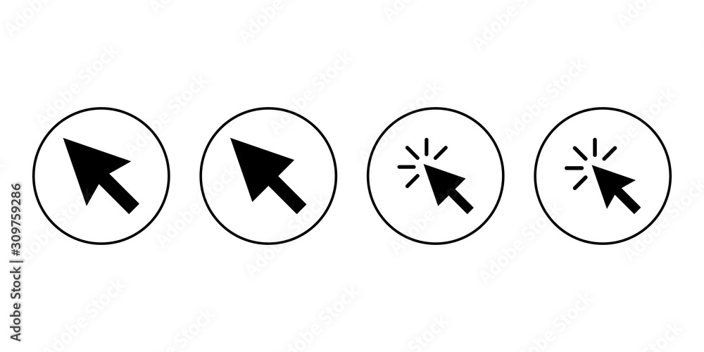 Click arrow icon simple, Cursor icon, Computer mouse click cursor black ...