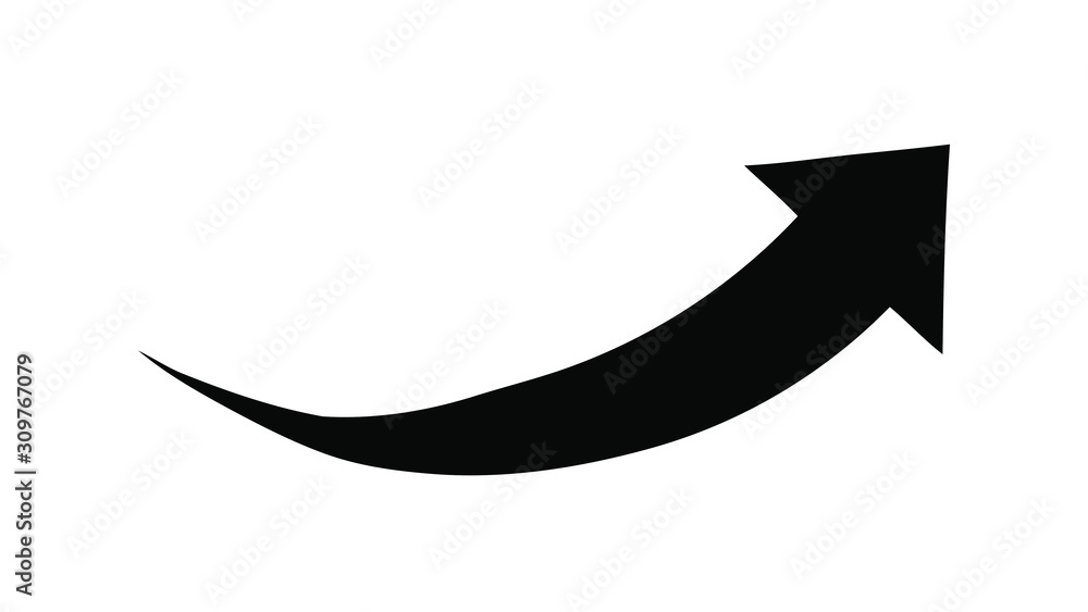 rrow curve vector. Arrow up. Arrow graphic Stock Vector | Adobe Stock